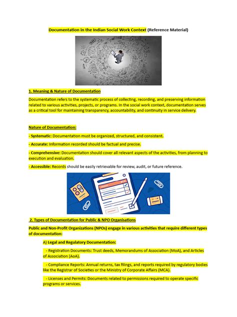 Documentation Social Work Reference Material Pdf Documentation Nonprofit Organization
