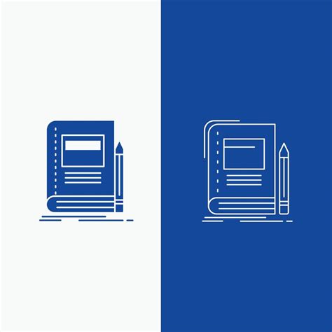 Book Business Education Notebook School Line And Glyph Web Button In Blue Color Vertical