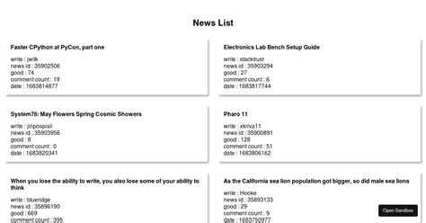 News Feed Codesandbox