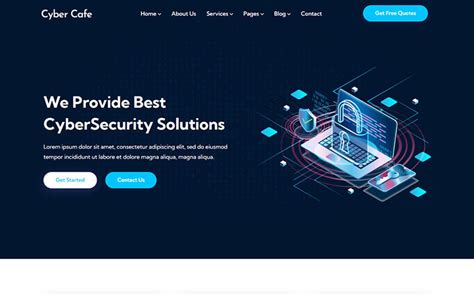 Cybercafe Cyber Security Services Html5 Website Template
