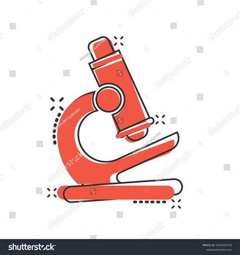 Microscope Icon Comic Style Laboratory Magnifier Stock Vector Royalty