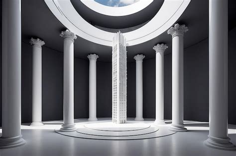 Premium Photo Conceptual Architecture Column Between Space For Defined Function Of Space