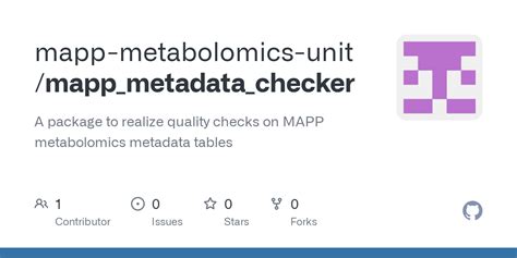 Github Mapp Metabolomics Unitmappmetadatachecker A Package To Realize Quality Checks On