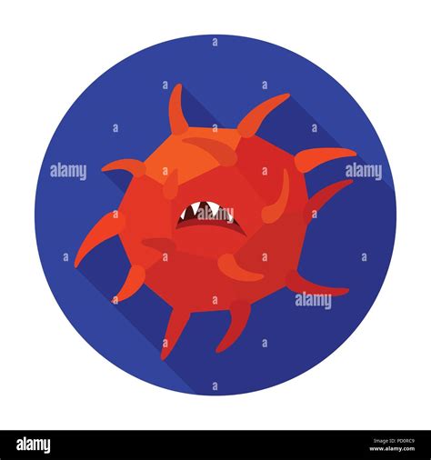 Computer Virus Icon In Flat Design Isolated On White Background Hackers And Hacking Symbol