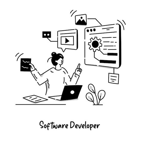 Premium Vector A Hand Drawn Illustration Portraying Web Content