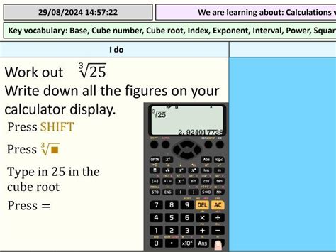 Calculations With Powers And Roots Full Lesson Teaching Resources