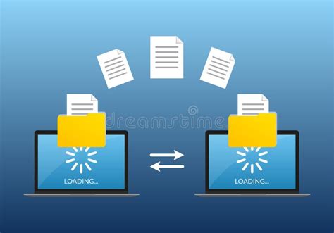 Documentos Da Transferência De Arquivo Pela Rede Arquivos Ilustração Do Vetor Ilustração De