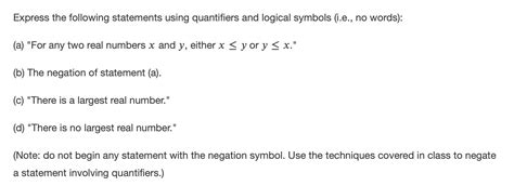 solved express the following statements using quantifiers