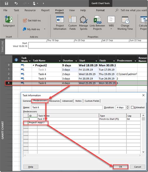 How To Manage External Dependencies Between Projects With Ms Project 2019 Nenad Trajkovski