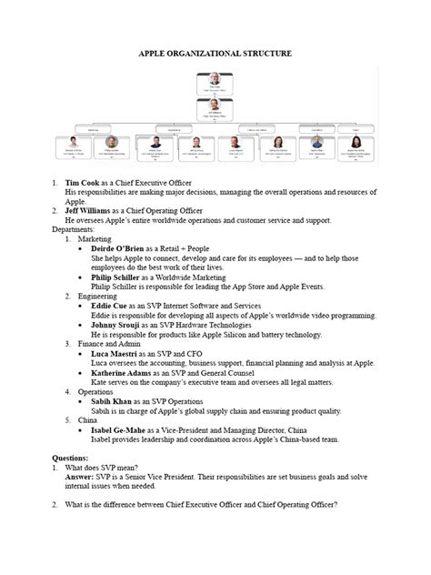 Apple Organizational Structure Pdf