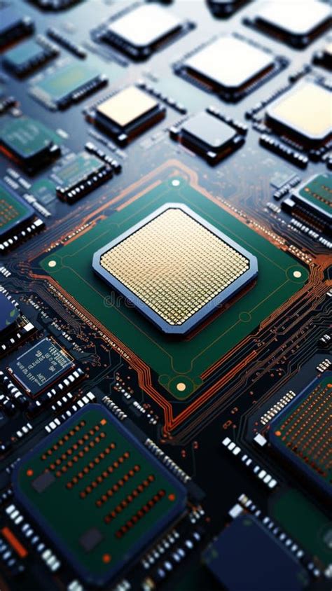 Cpu Assembly Array Of Central Processor Units On Isolated Backdrop