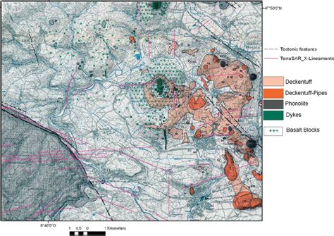 C Geologic Map For Comparison Merged With Mapped Lineaments M