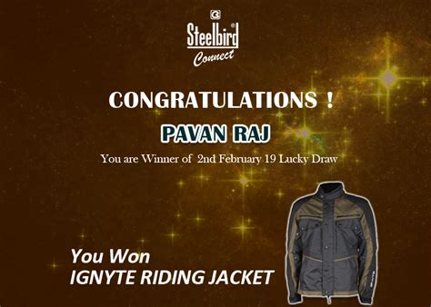 congratulations to pavan raj you are steelbird connect