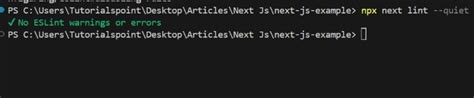 next js cli lint command