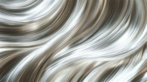 Abstract Metallic Silver Wave Pattern With Reflective Light Effects In Motion Stock Image