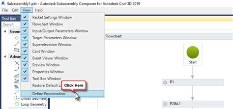 solved subassembly composer define variable width for superelevation