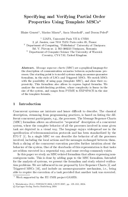 Pdf Specifying And Verifying Partial Order Properties Using Template Mscs Pdf Specifying And Verifying Partial Order Properties Using Template Mscs