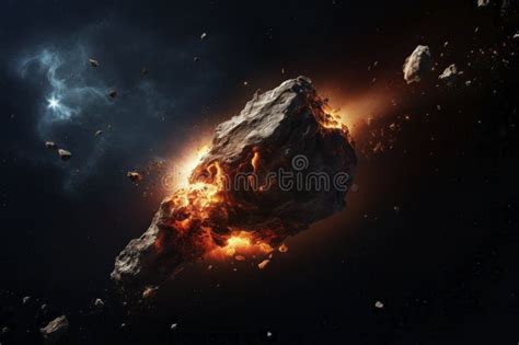 asteroid in outer space generative ai stock image image of universe
