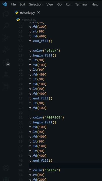How To Draw Estonia Flag In Python Turtle Module Shorts Python Turtle Coding Flag Estonia