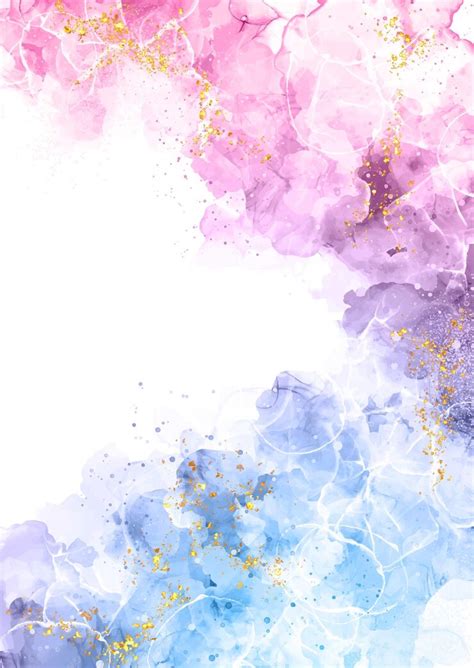 골드 반짝이와 손으로 그린 알코올 잉크 배경 무료 벡터