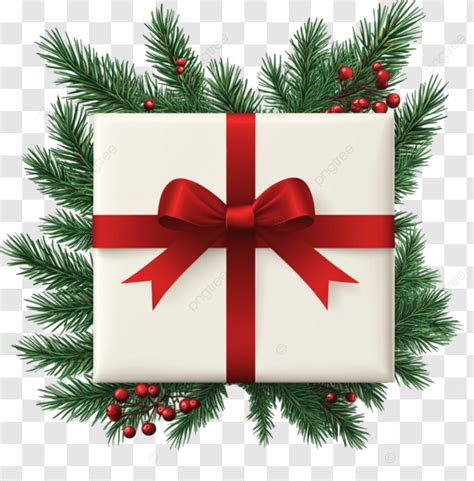 빨간 리본과 소나무 가지가 있는 크리스마스 선물 상자 크리스마스 선물 상자 빨간 리본 소나무 가지 Png 일러스트 및 이미지 에 대한 무료 다운로드 Pngtree