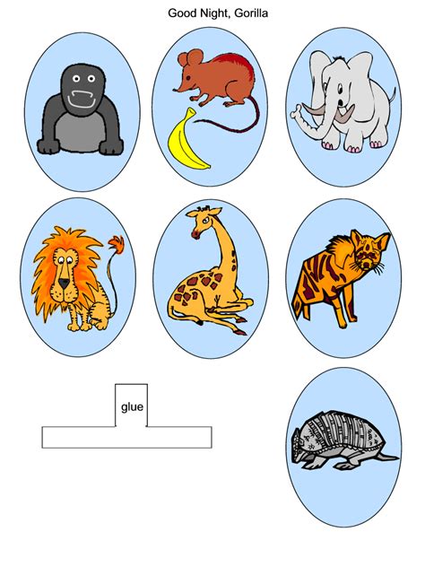 Template Goodnight Gorilla Craft Preschool Goodnight Gorilla Lapbook