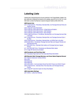 Fillable Online Pe Usps Labeling Lists Reference Page Pe Usps Fax Email Print PdfFiller