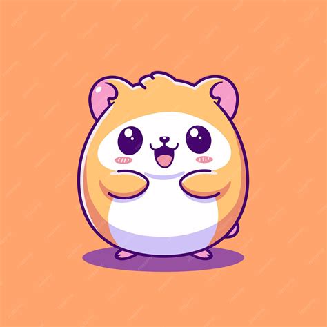 귀여운 햄스터 만화 캐릭터 터 일러스트레이션 프리미엄 벡터
