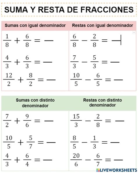 Suma Y Resta Worksheet