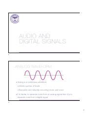 Analog And Digital Pdf AUDIO AND DIGITAL SIGNALS ANALOG WAVEFORM Analog Is A Continuous