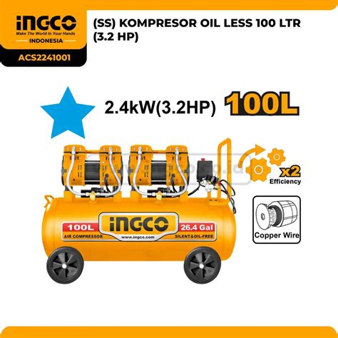 Jual Mesin Kompresor L Oilless HP INGCO ACS Compressor Silent Shopee Indonesia