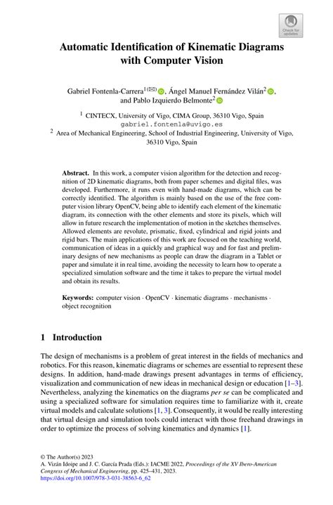 Pdf Automatic Identification Of Kinematic Diagrams With Computer Vision