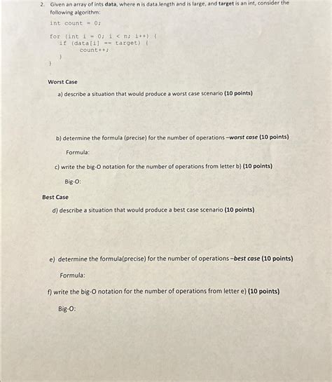 Solved Given An Array Of Ints Data Where N ﻿is Data Length