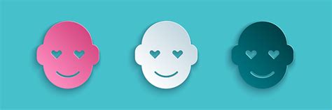 종이 컷 낭만적인 남자 아이콘은 파란색 배경에 분리되어 있습니다 해피 발렌타인 데이 종이 아트 스타일 벡터 3차원 형태에 대한 스톡 벡터 아트 및 기타 이미지 Istock