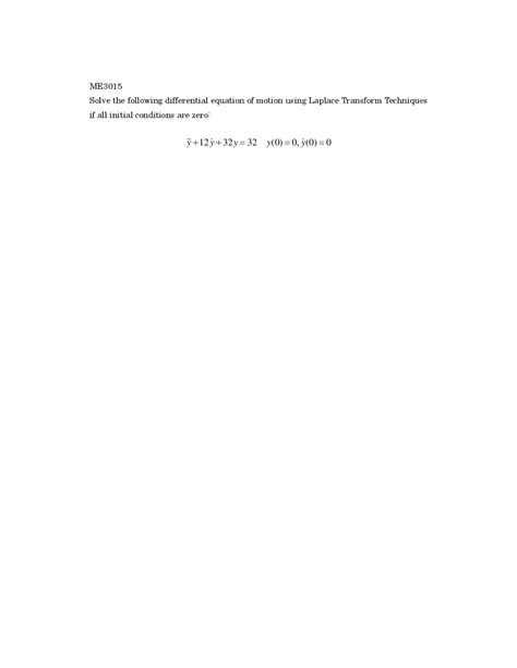 practice questions for system dynamics and control assignment me