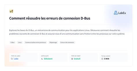 Comment Résoudre Les Erreurs De Connexion D Bus Labex