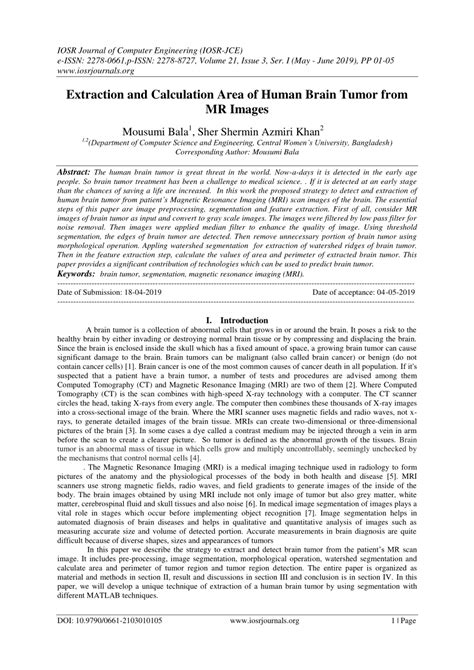 PDF Extraction And Calculation Area Of Human Brain Tumor From MR Images