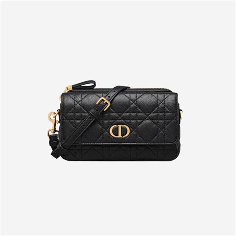 디올 카로 파우치 블랙 서플 까나쥬 카프스킨 Dior Kream