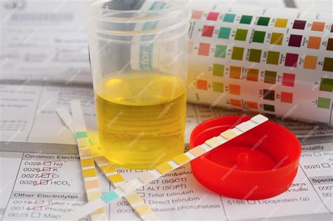 Premium Photo Urinalysis Urine Cup With Reagent Strip Ph Paper Test