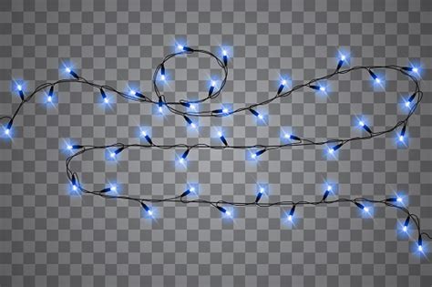 크리스마스 조명 은 사실적인 디자인 요소를 고립 Xmas 홀리데이 카드 배너 포스터 웹 디자인에 대한 빛나는 조명 갈랜드 장식