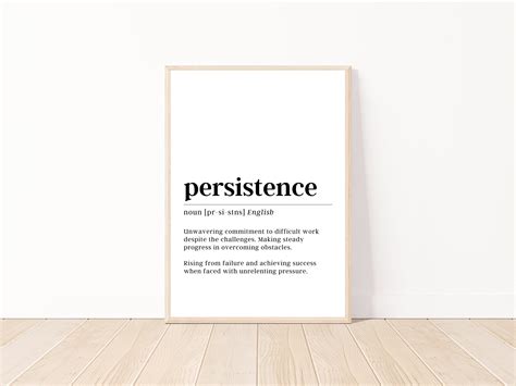 Persistence Definition Print Motivational Wall Art Etsy