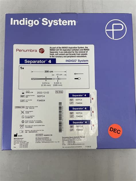 New Penumbra Sepc4 Indigo Separator 4 200cm Disposables General For Sale Dotmed Listing