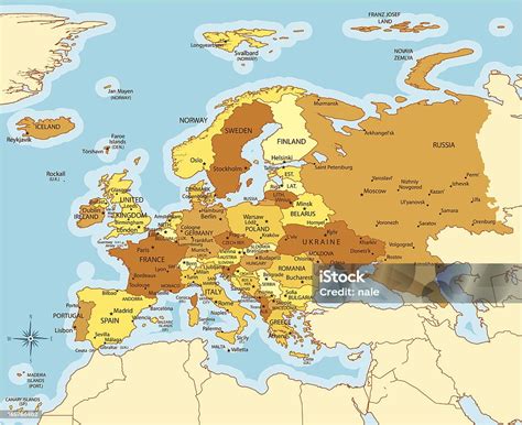 Map Of Europe With Major Cities