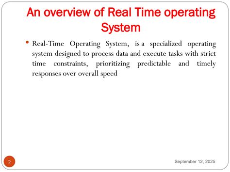 Introduction To Real Time Operating Systemsrtos Ppt