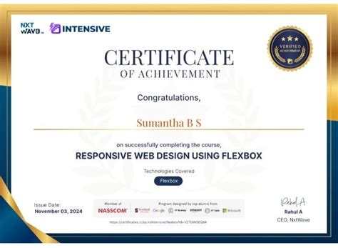 Sumantha B S On Linkedin 135days 200dayscodingchallenge Flexbox In Nxtwave Ccbpian