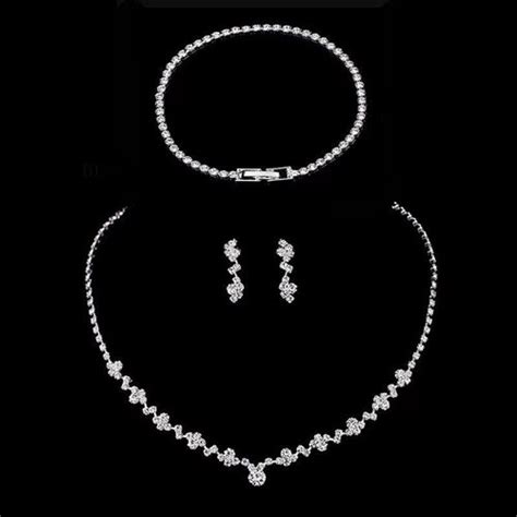 Bridal Jewellery Set Princess Cut Shape Necklace Set Etsy