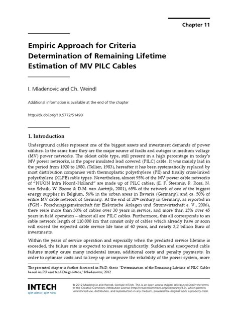 PDF InTech Empiric Approach For Criteria Determination Of Remaining Lifetime Estimation Of Mv