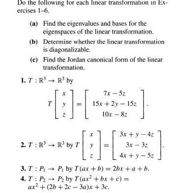 Solved Do The Following For Each Linear Transformation In Chegg