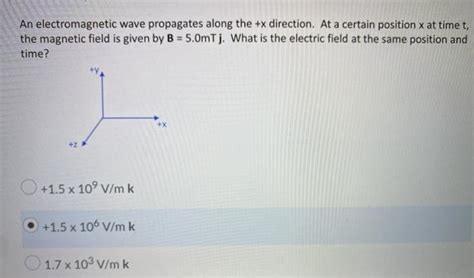 Solved An Electromagnetic Wave Propagates Along The X