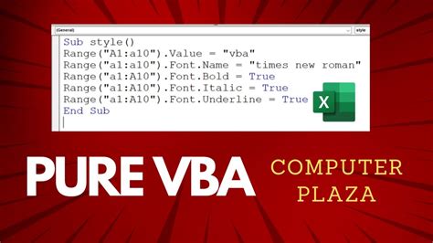 Master Excel Vba Bold Italic And Underline Text With Easy Macros Vba Exceltips Youtube